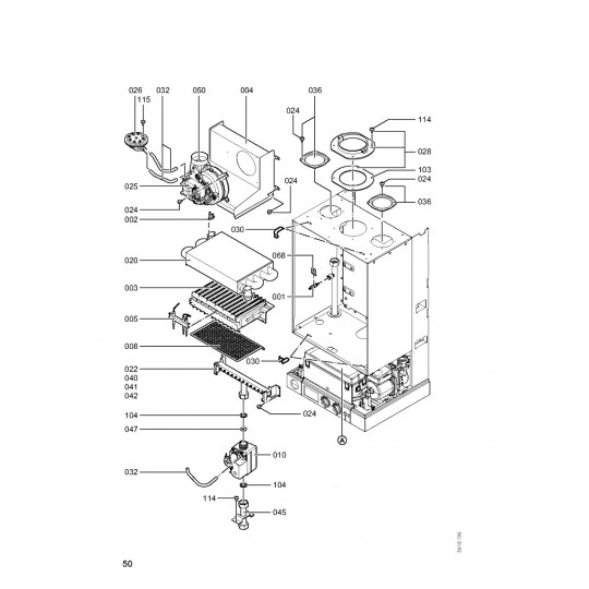 Pièce détachée Viessmann Corps Vitopend 100-W WH1D DS vent. 24kW n°...